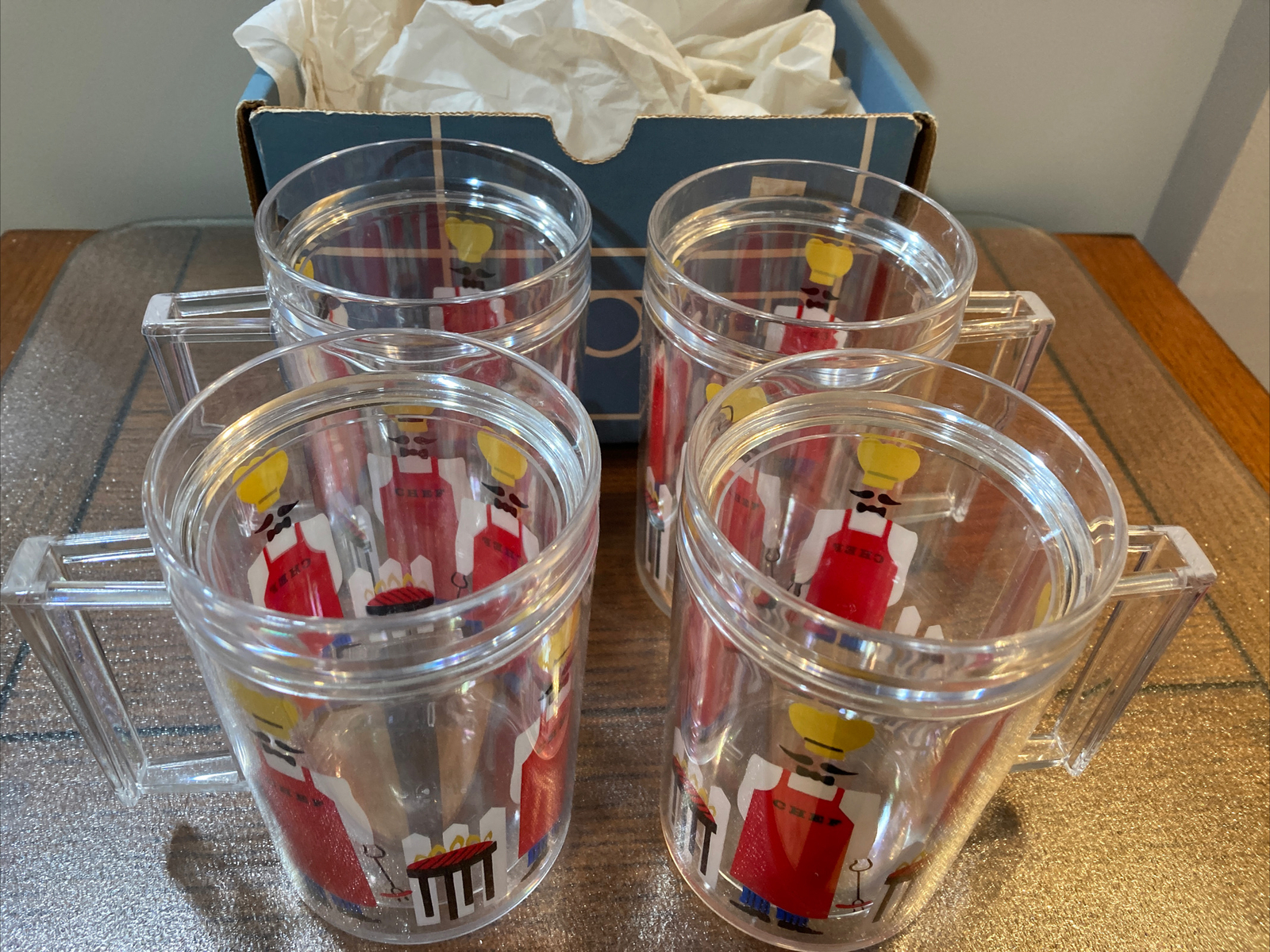 Vintage H.J. Stotter MCM Insulated Plastic Tankards Tumblers Barbecue ...