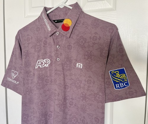 Sam Burns PGA Tour issue Travis Mathew Top Golf polo shirt RBC Size M ...