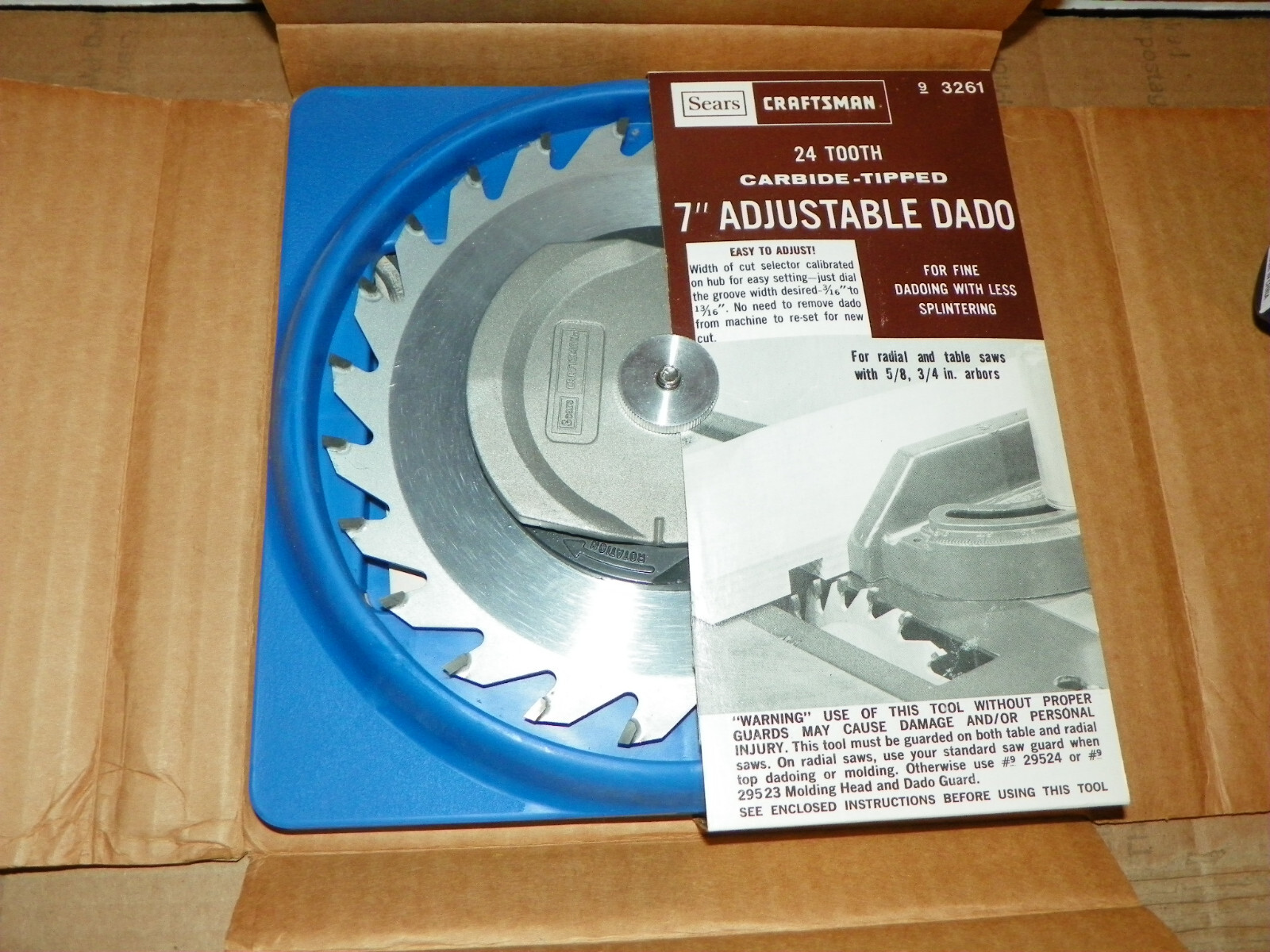 Sears Craftsman 7" Dado Table Saw Blade 9-3261 Carbide Tipped ...
