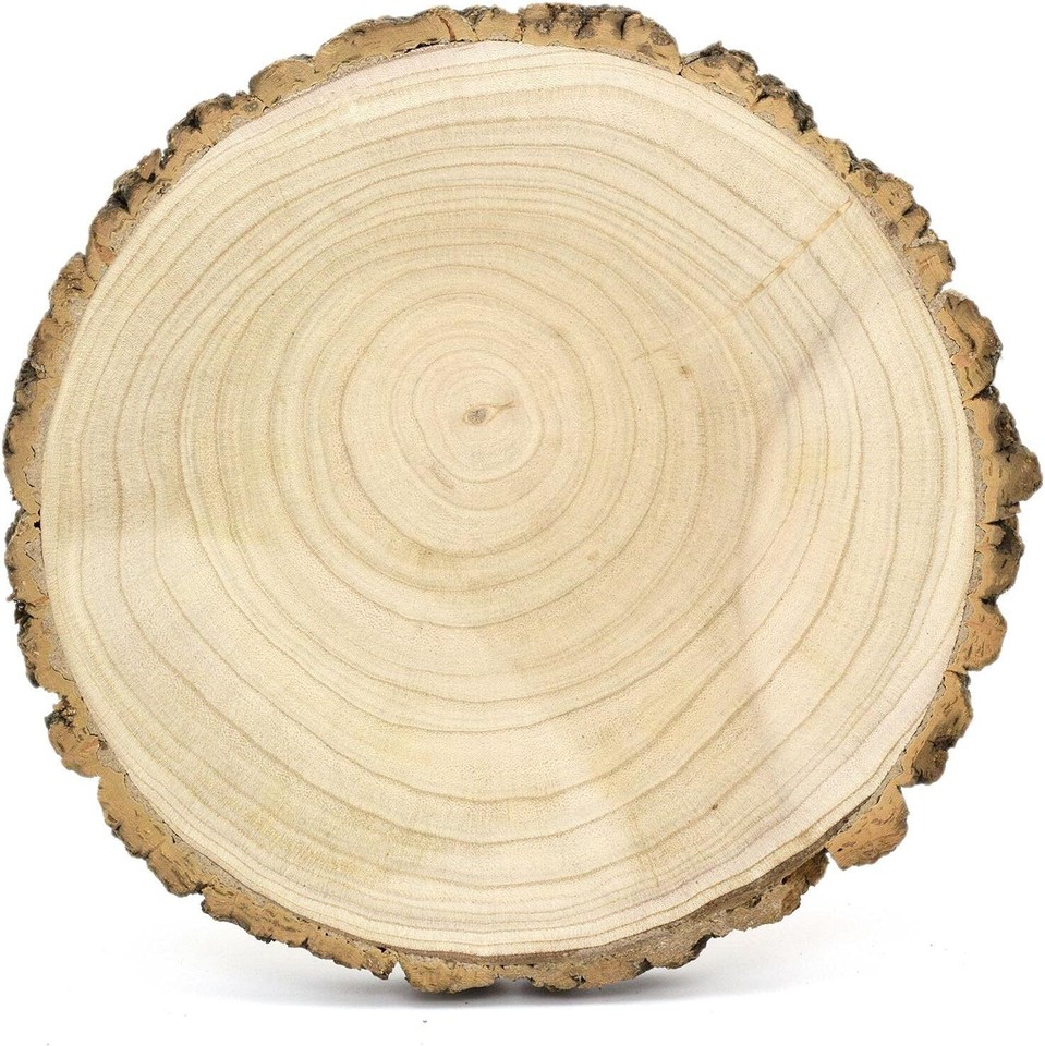 Natural Wood Log Slice Tree Bark Rustic Wedding Table Centerpiece Cake ...