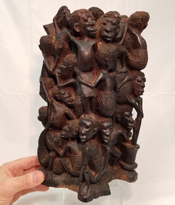 Antique Multiple Figure African Carving Sculpture in Dense Hardwood | eBay
