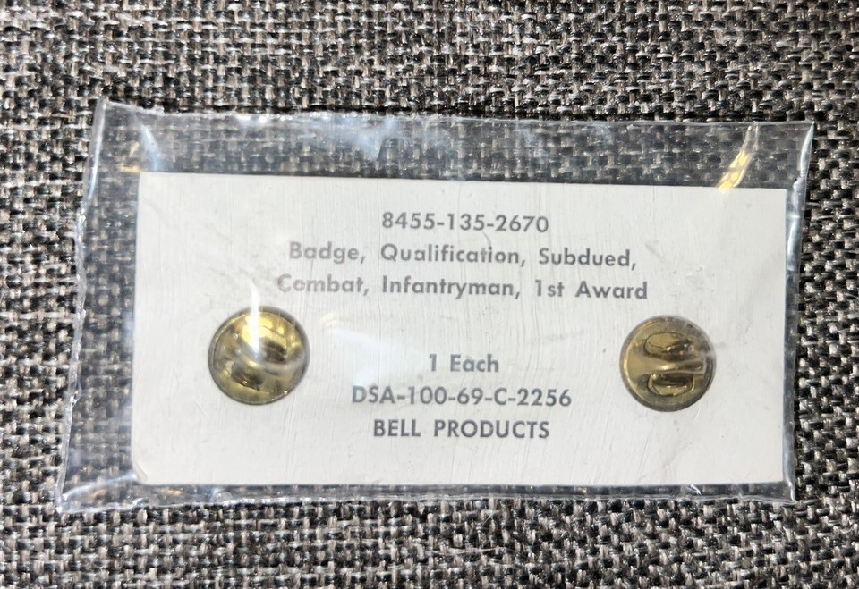 Vietnam Era US Army CIB Combat Infantry Badge 1st Award Subdued 1969 ...