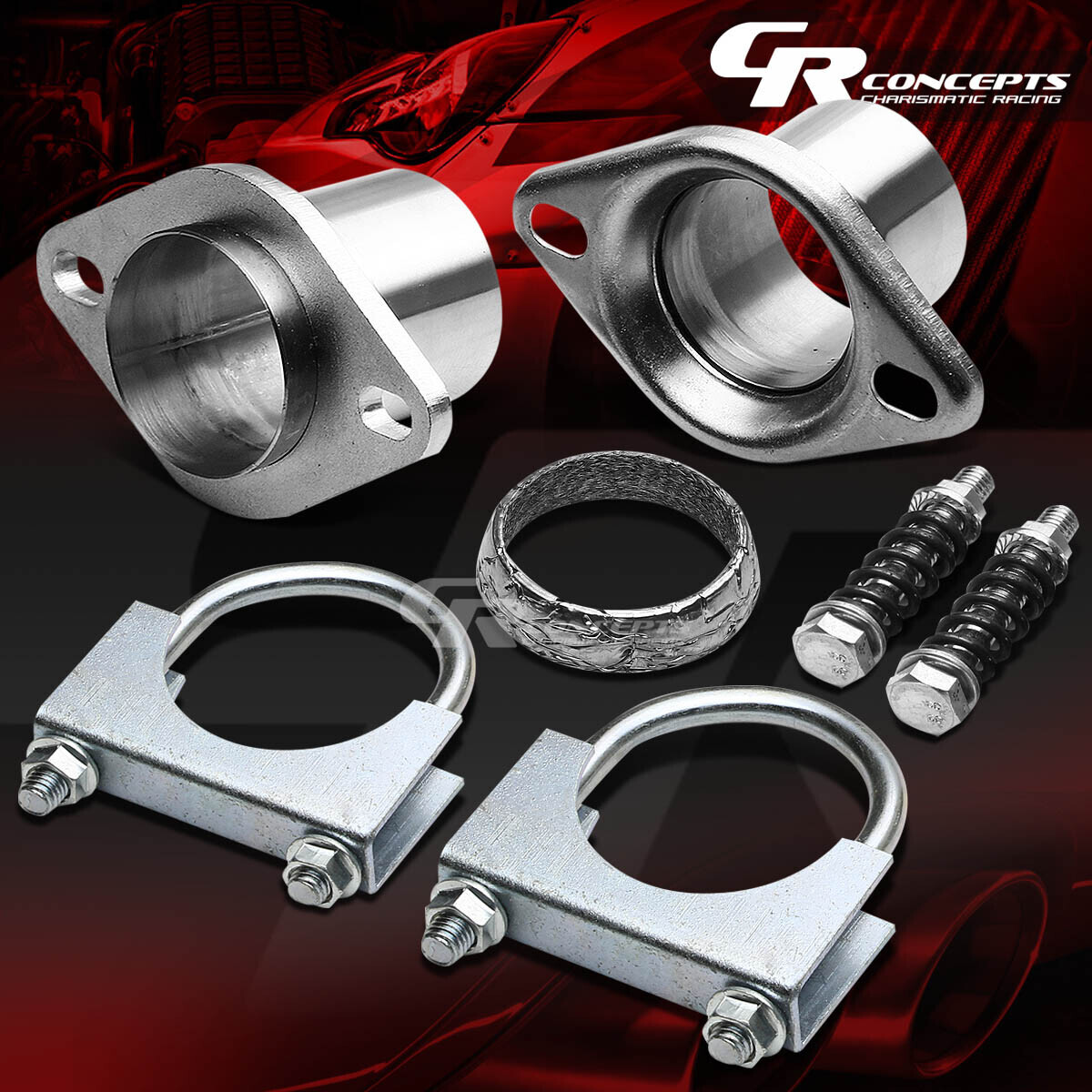3" HEADER/EXHAUST PIPE COLLECTOR BALL/DONUT FLANGE+U-CLAMP COUPLING ...