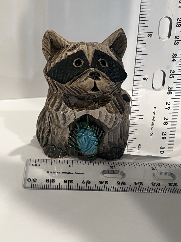 VTG Artesania Rinconada Pottery Raccoon Holding a Fish Uruguay Retired ...