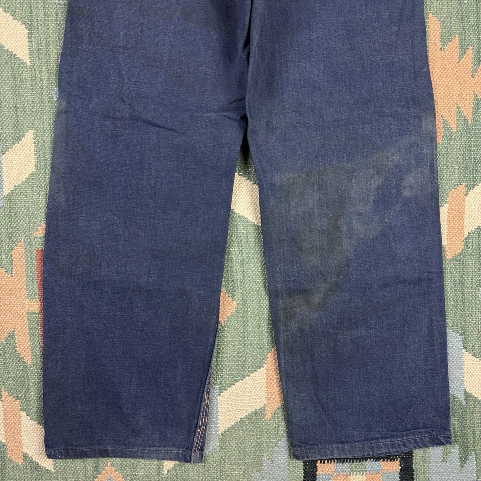 Vintage 50s Big Mac Carpenter Distressed Farm Dark Denim Pants ...