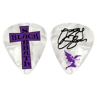 Ozzy Osbourne Black Sabbath Signature Novelty Guitar Pick Purple Cross ...