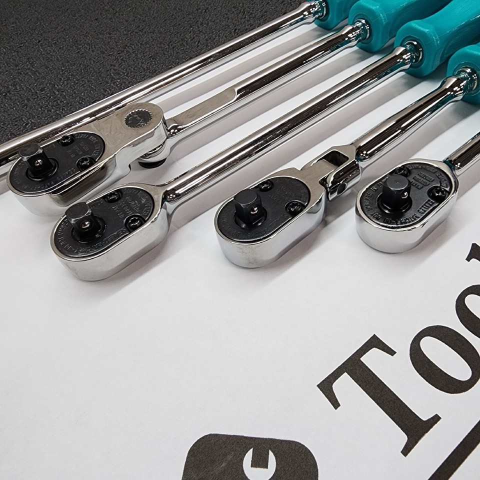 Snap-on Tools USA NEW 5pc TEAL 1/4" Drive Fixed Flex & Indexing Ratchet ...