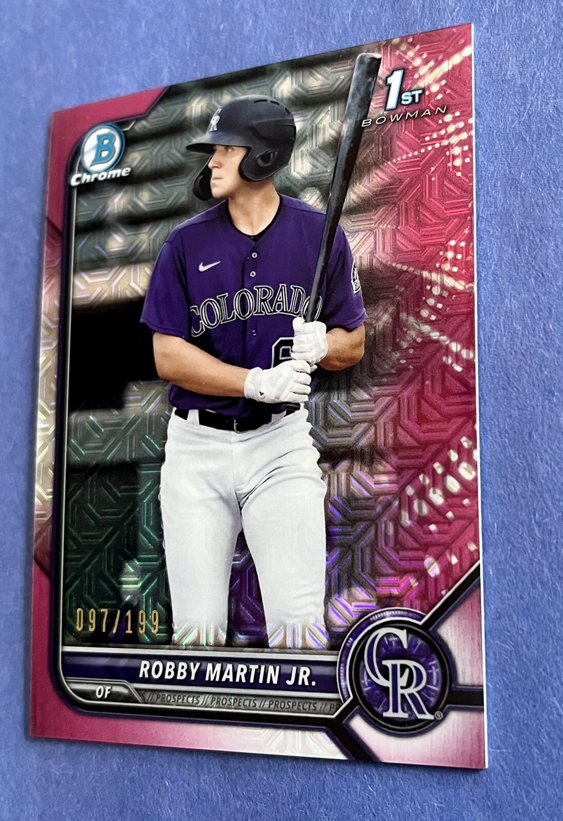 Robby Martin Jr 2022 Bowman Chrome PINK MOJO REFRACTOR Rookie BCP-43 / ...