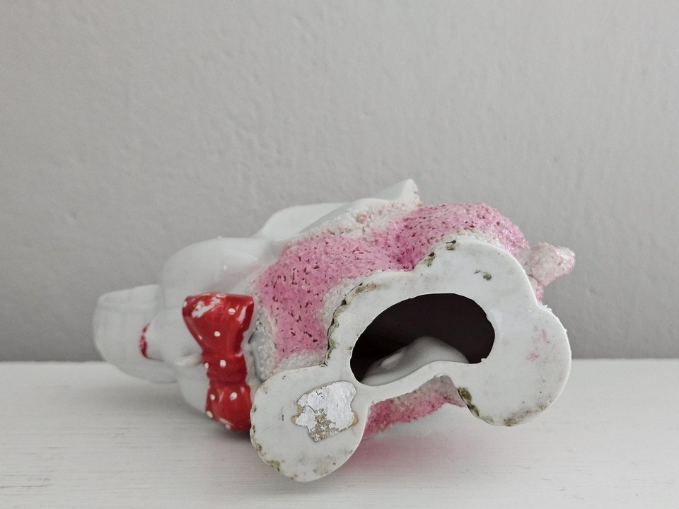 Vintage Spaghetti Elephant Figurine, Textured Pink Elephant, Trunk Up ...
