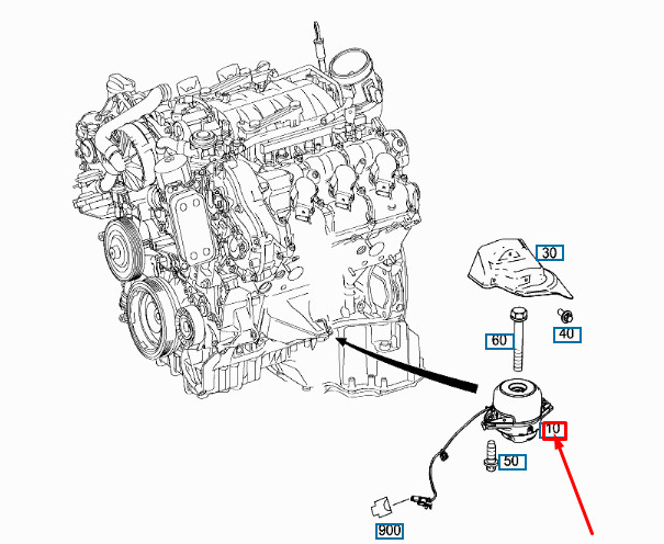 Mercedes-Benz Ml W166 Front Right Engine Support A1662407917 OEM for ...