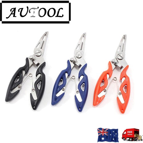 Fishing Pliers Scissors Line Cutter Braid Split Ring Tool Lip Grip ...