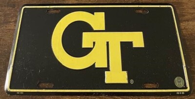 Georgia Tech University Booster License Plate GT | eBay