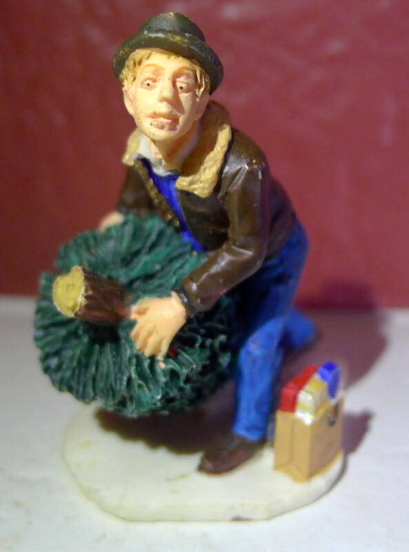 Lemax Dad Man Christmas Tree Figurine 1999 Village Figurines ...