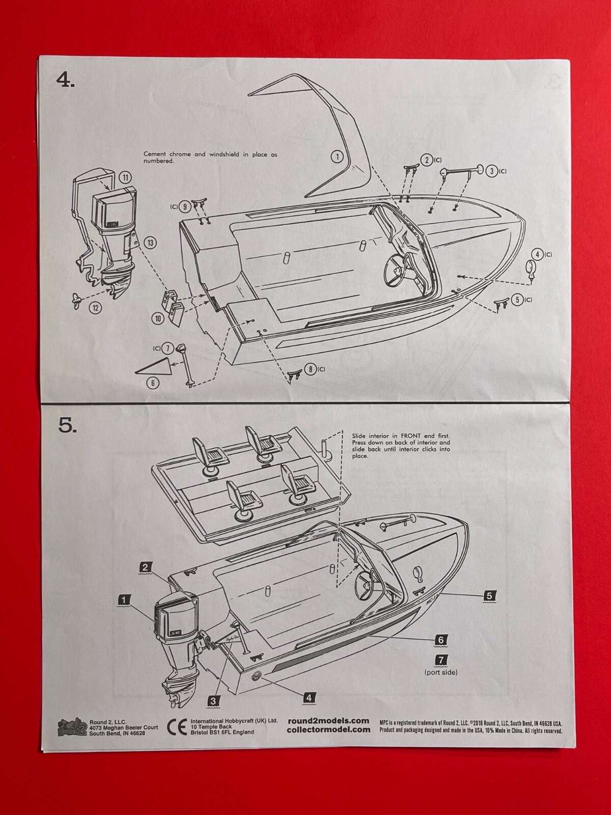 MPC - Hydro-Vee Boat Kit - Original Model Kit Instruction Sheet - 1/25 ...