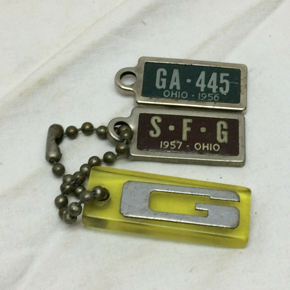 Vintage 1956 & 1957 Ohio Key Chain License Number | eBay