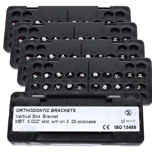 5 Packs Dental Orthodontic Metal Vertical Slot Brackets MBT 022 With 3 ...