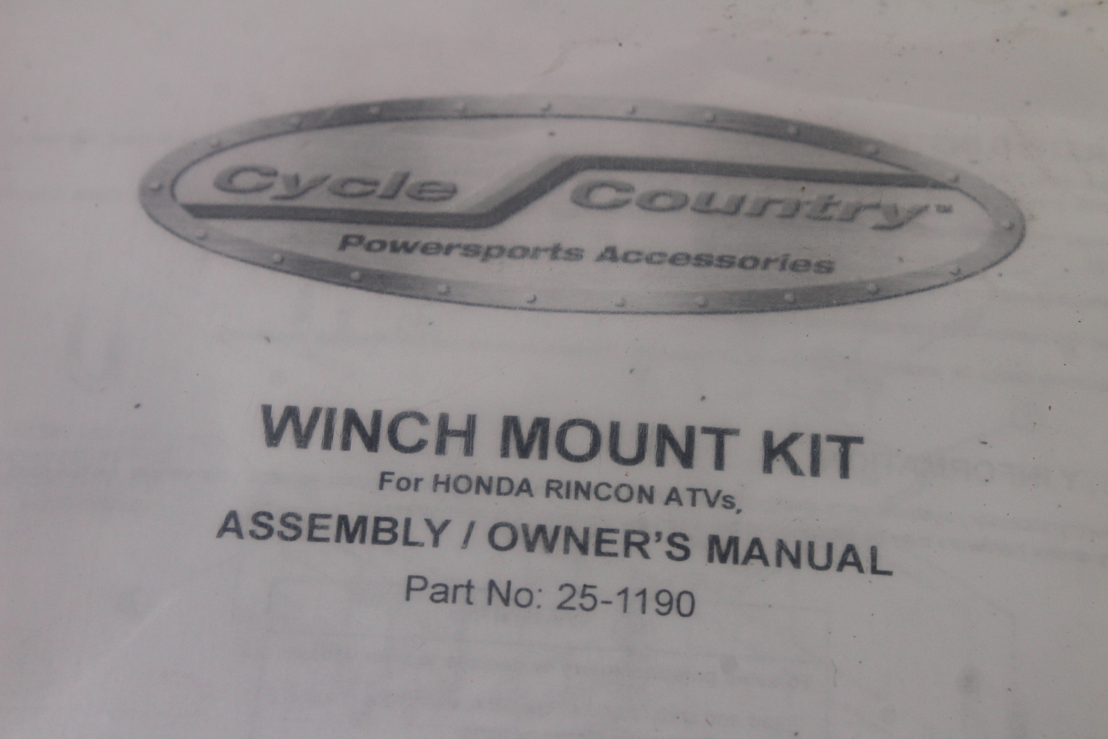 2003-05 HONDA RINCON Cycle Country Winch Mount 25-1190 | eBay