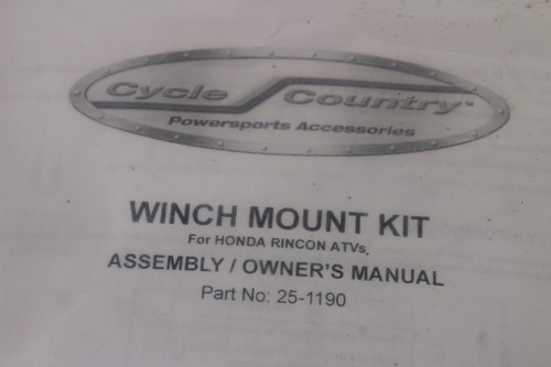 2003-05 HONDA RINCON Cycle Country Winch Mount 25-1190 | eBay