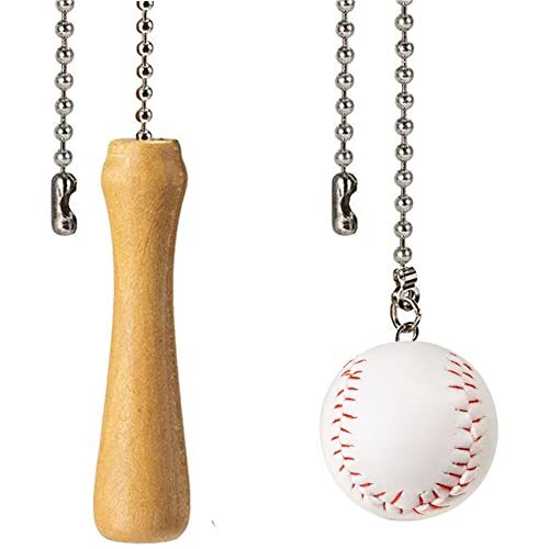 Baseball And Baseball Bats Ceiling Fan Pull Chain Ornaments Extender ...