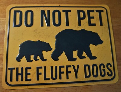 LARGE Rustic Vintage Bears Cabin Metal Sign Camping Lodge Primitive ...