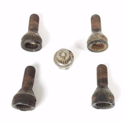 MINI BMW R50 R52 R53 4 Alloy Wheel Nuts & Locking Key ABC 37 - M12 x 1. ...