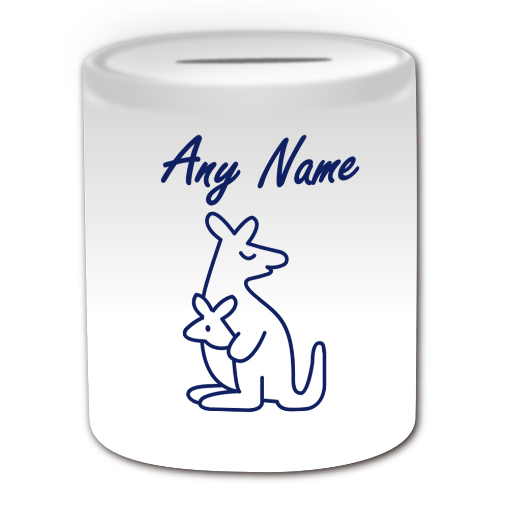Personalised Gift Simple Drawing Kangaroo Mug Money Box Cup Animal ...