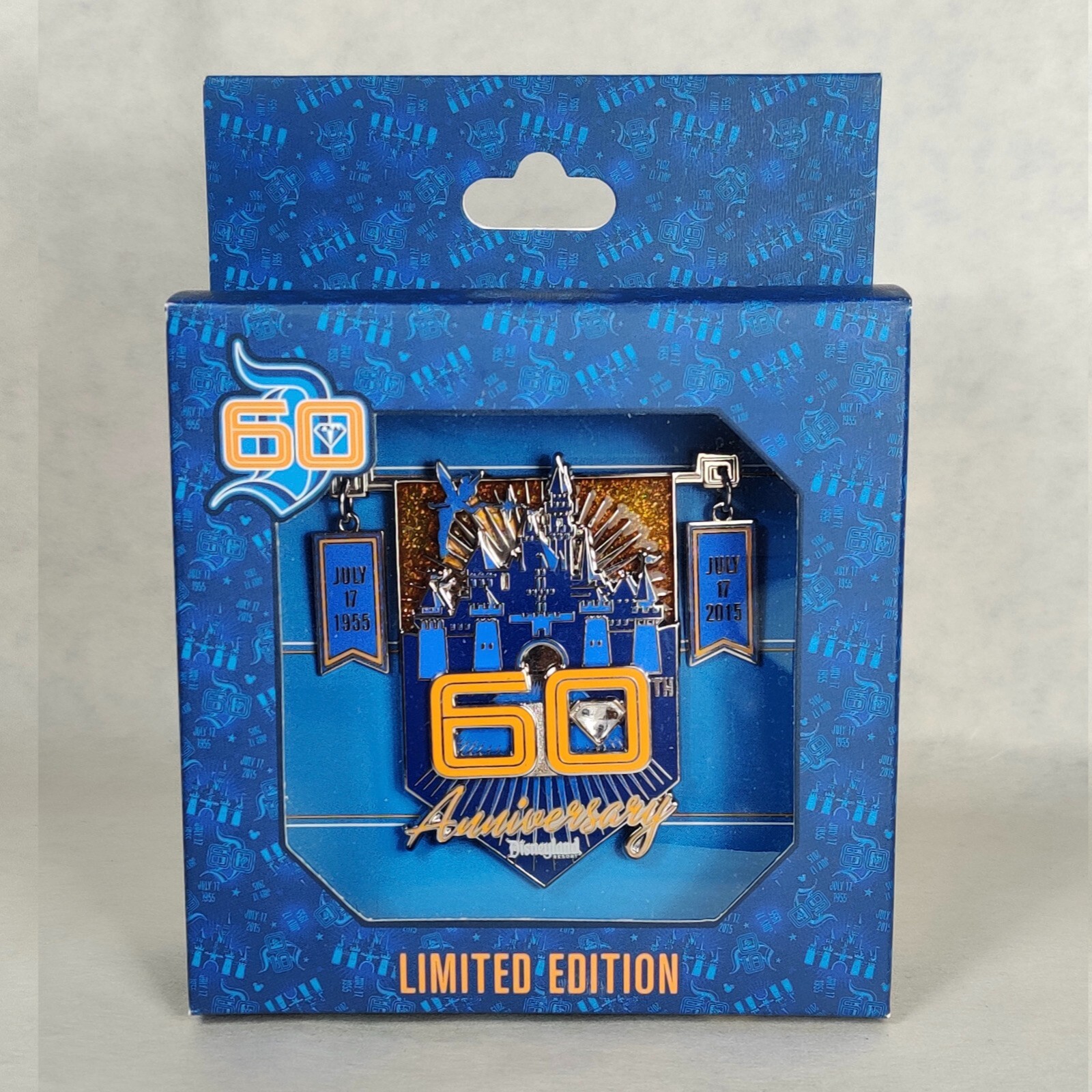 Disneyland 60th Anniversary Jumbo Pin Limited Edition Castle Tinker ...