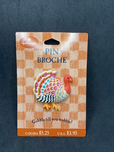 Vintage Hallmark Thanksgiving TURKEY Pin New On Card | eBay
