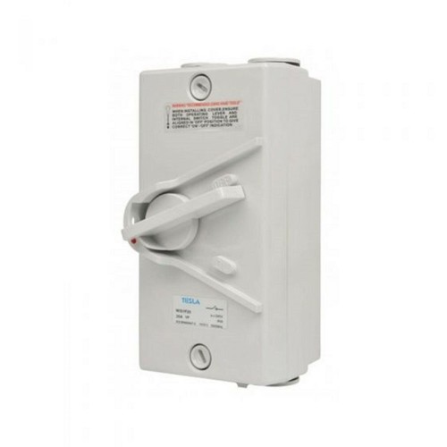 Tesla Weatherproof Isolator IP66 1 Pole 2 Pole 3 Pole 20Amp 32Amp 63amp ...