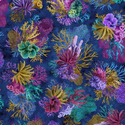Tides Of Color By Hoffman Fabrics - Cobalt Reef #V5261-17 | eBay