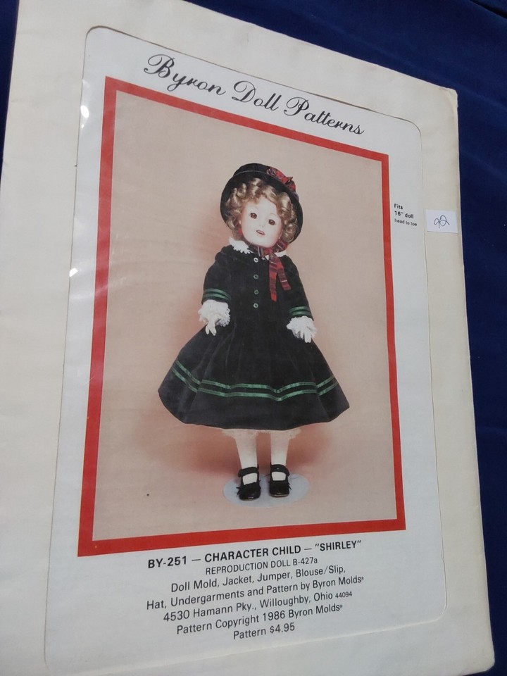 Byron Doll Patterns BY-251 - Character Child" Fits 16" Dolls Head to ...