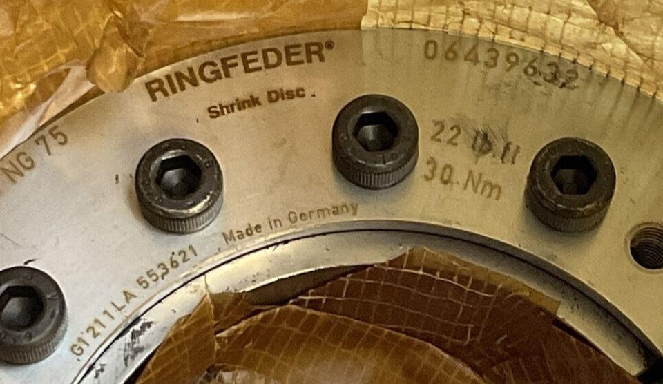 RINGFEDER RfN 4005 NG 75 SHRINK DISC 22 LB.FT 30Nm 06439632NG75 | eBay