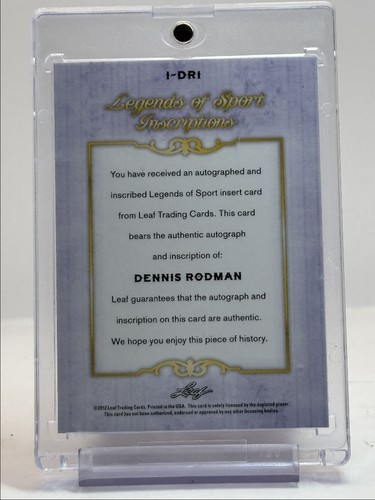 DENNIS RODMAN 2012-13 LEAF INSCRIPTIONS LEGENDS OF SPORT #I-DR1 AUTO ...