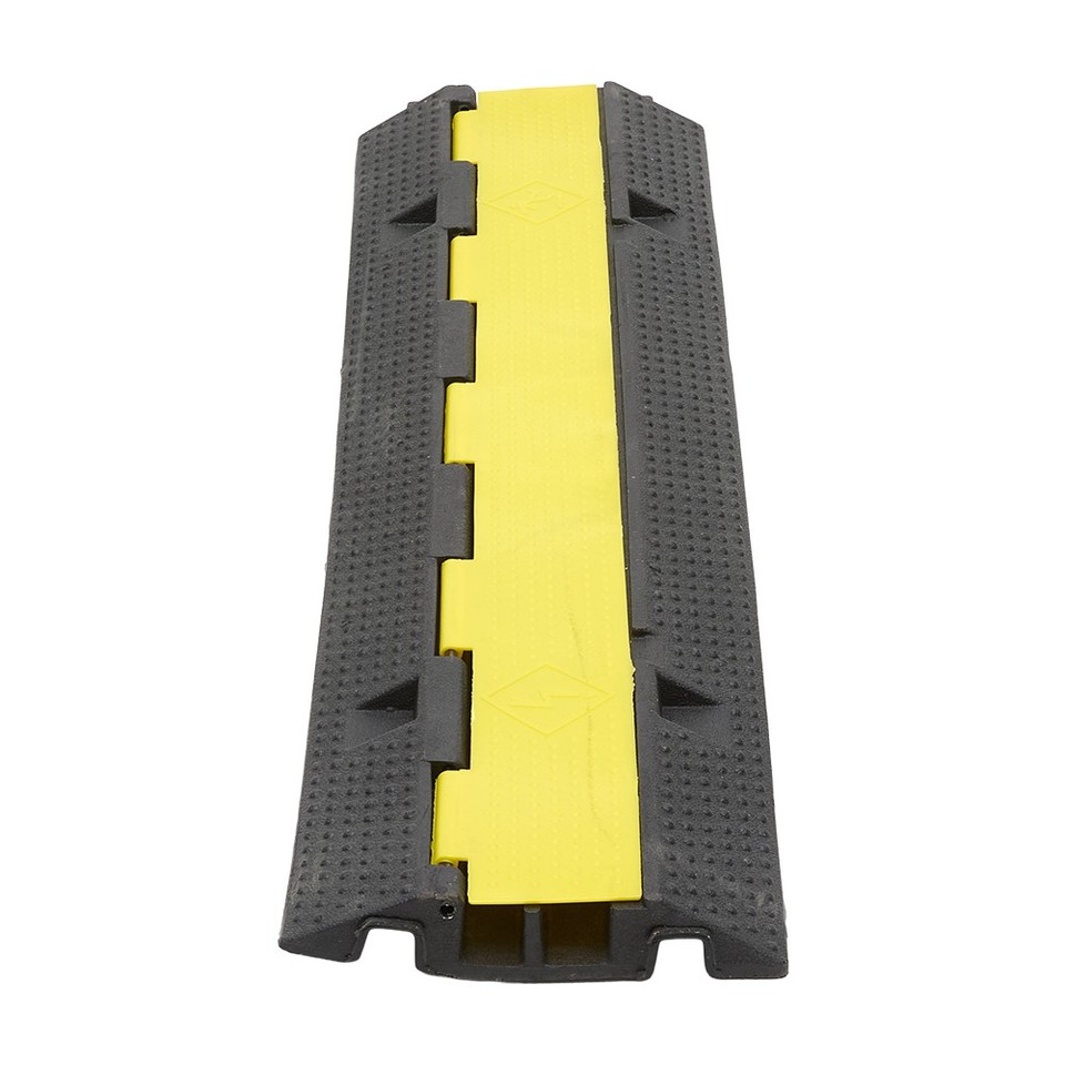 3Pcs 2-Channel Cable Rubber Electrical Wire Cover Cord Protector Ramp ...