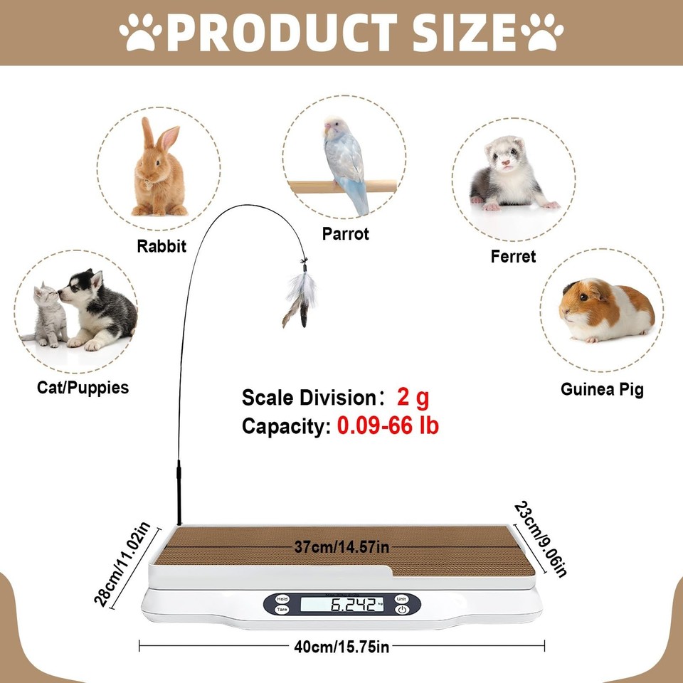 Multifunctional Pet Scale Max 66 Lbs Cat Dog Scale with LCD Display ...