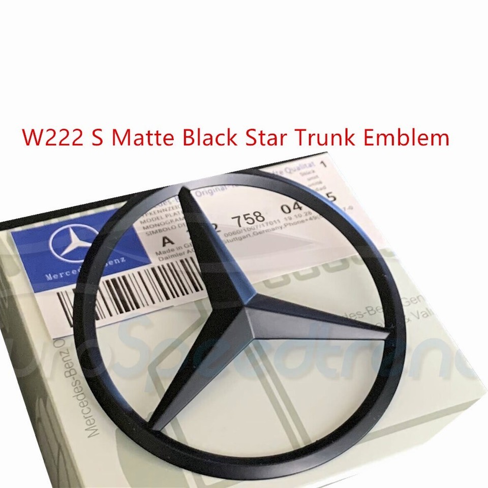 W222 S Matte Black Star Trunk Emblem AMG S63 S65 S550 Rear Logo Badge ...