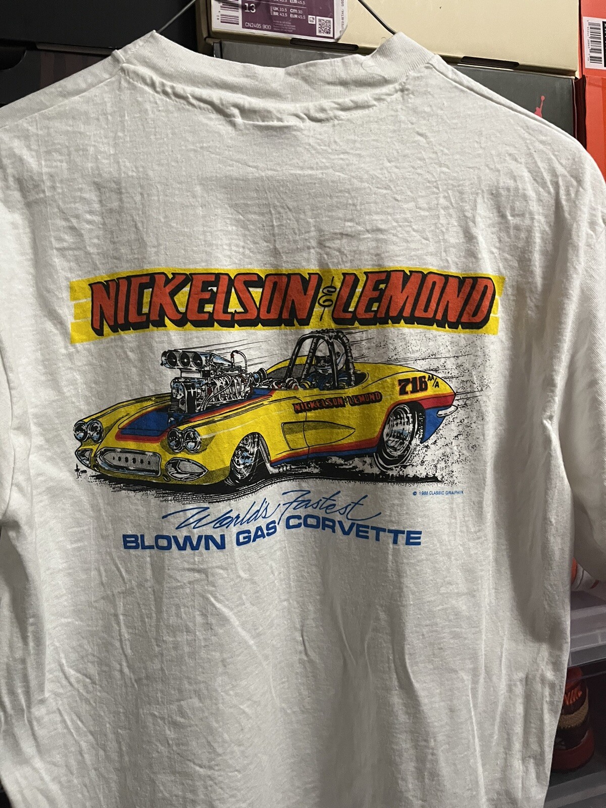 Vintage Drag Racing Classic Graphix Shirt White 1988 … - Gem
