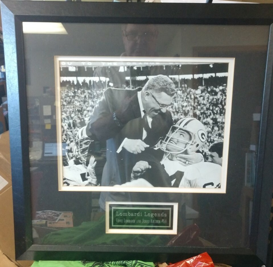 Green Bay Packers Lombardi Legends Vince & Jerry Kramer #64 COA 22"x22 ...