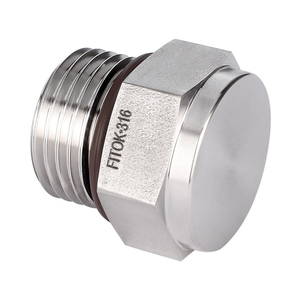 FITOK 316 SS Hex Head Pipe Plug with O-Ring 1 5/8-12 Male SAE/MS ...