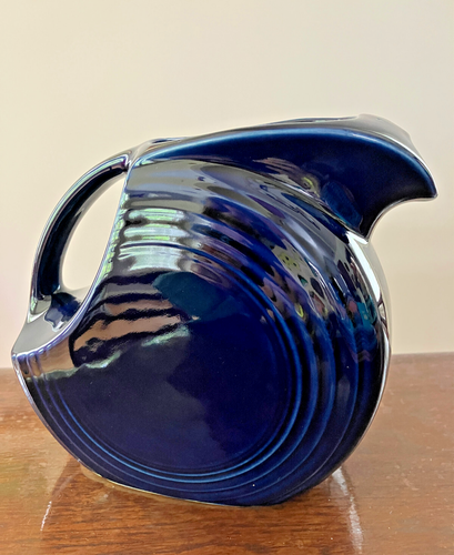 Vintage Fiesta Ware Disk Water Pitcher - Cobalt Blue - Navy Homer ...