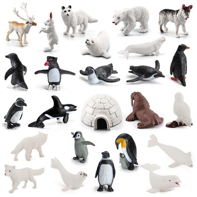 26Pcs Plastic Arctic Animals Figurines Winter Animals Figurines ...