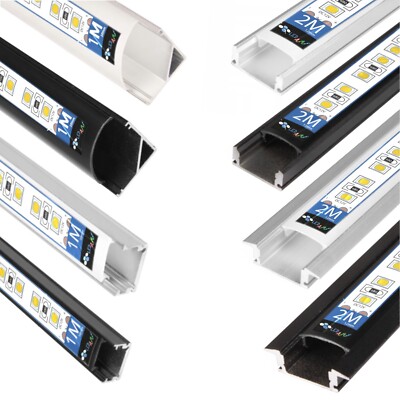 LED Aluprofil Aluminium Profile Alu Leiste Schiene Leuchte 1m 2m LED ...