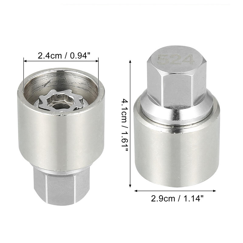 Wheel Lock Lug Nut Tire Anti Theft Lug Nut Screw Removal Key Tool 524 ...