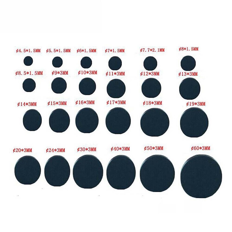 Black Round Rubber Feet Small/Large Silicone Selfadhesicve Stick On ...