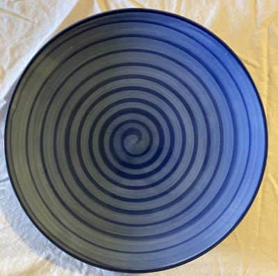 SWIRL PLATE HAND PAINTED BLUE SWIRL COLORS 8 1/2 INCHES | eBay