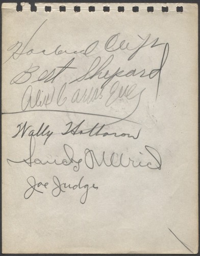 1940'S SIGNED ALBUM PAGE X9 JOE JUDGE HARLAND CLIFF HUB WALKER SENATORS ...