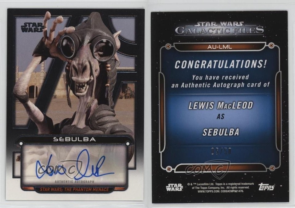 2017 Star Wars Galactic Files Reborn 5/50 Lewis Macleod as Sebulba Auto ...