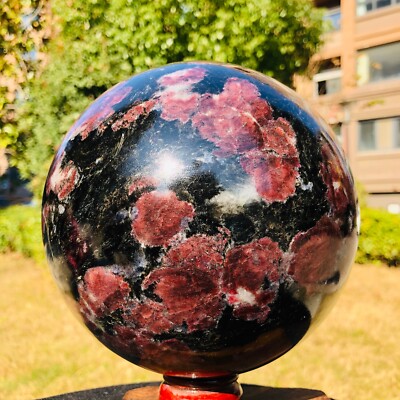 13.9LB Natural astrophyllite quartz "fireworks stone" crystal ball ...