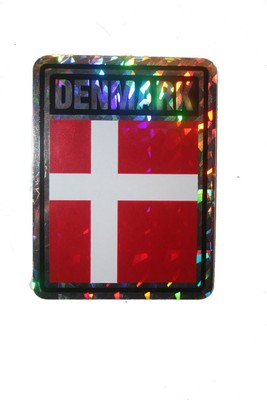DENMARK COUNTRY FLAG METALLIC BUMPER STICKER DECAL .. 4 X 3 INCH | eBay