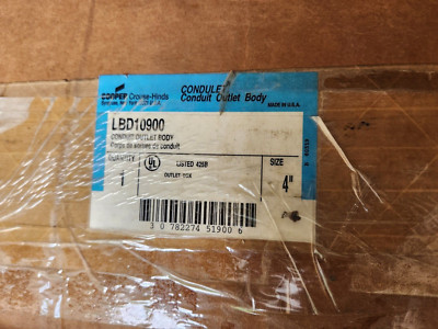 BRAND NEW IN BOX COOPER-CROUSE-HINDS LBD10900 4" CONDULET LBD MOGUL ...